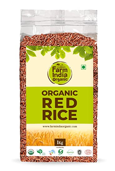 Organic Red Rice | USDA Organic | Vacuum Packed | 1 kg – Farm India Organic